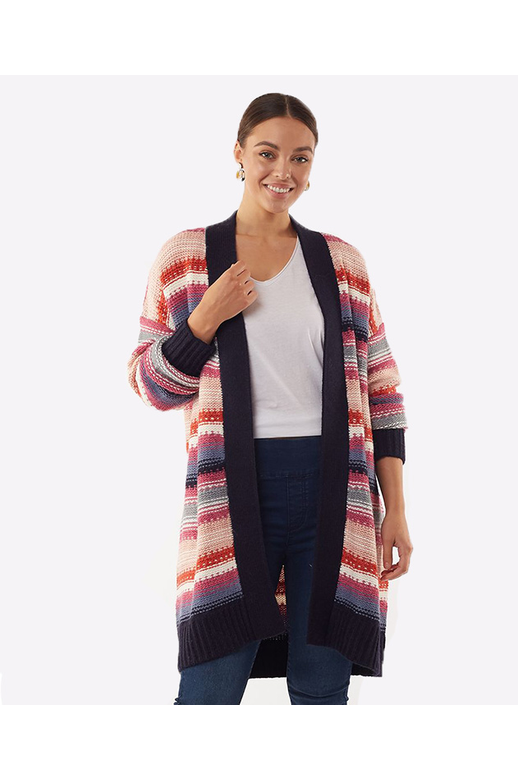 Elm Knit Cardi Multi Stripe - Brands-Ladies : Yarntons | New Zealand’s ...