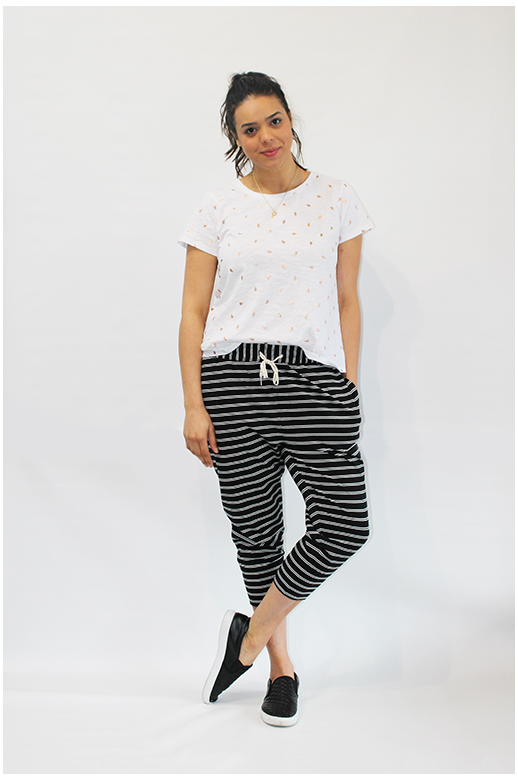 Elm Pants 3/4 Knit Stripe - Women's Pants | Yarntons | Free NZ shipping ...