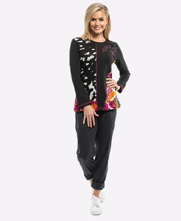 Orientique Top David L/S Spliced Panel Knit - Brands-Ladies : Yarntons ...