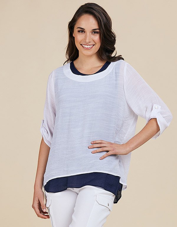 Threadz Top Double Layer Tab Sleeve - Brands-Ladies : Yarntons | New ...