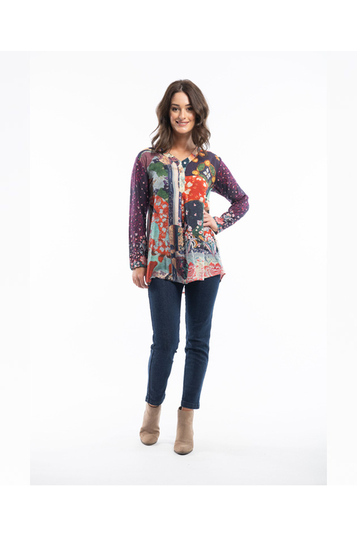 Orientique Top V Placket Digital Print - Brands-Ladies : Yarntons | New ...