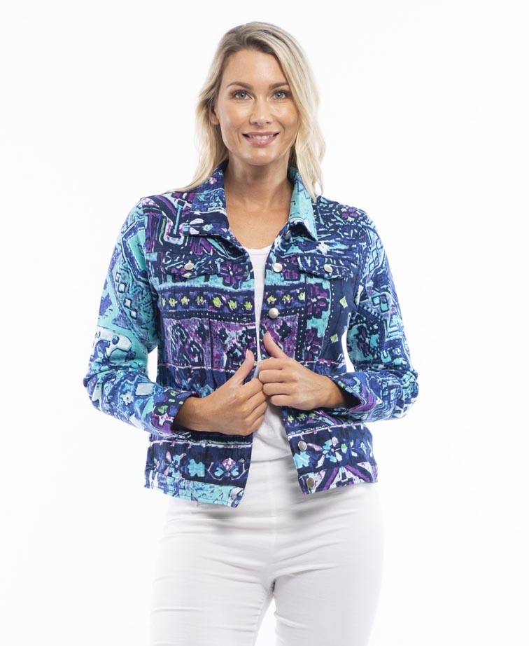 Orientique Jacket Ponte Print - Brands-Ladies : Yarntons | New Zealand ...