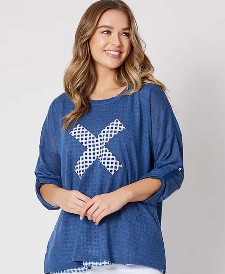 Threadz Top 2in1 Checked X - Brands-Ladies : Yarntons | New Zealand’s ...