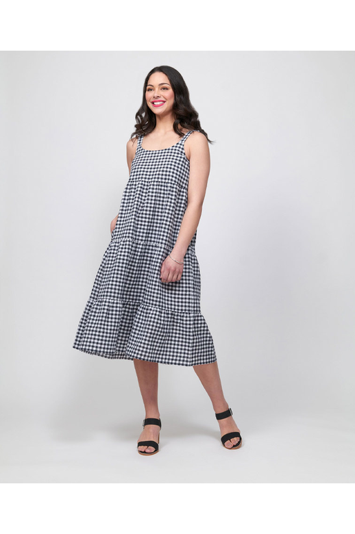 Oh Three Dress Tiered Contrast Straps Linen - Brands-Ladies : Yarntons ...