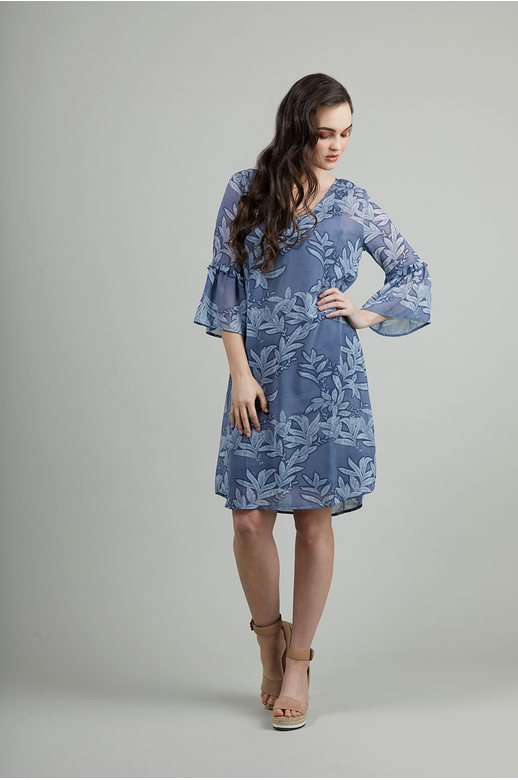 Siren Dress V Neck Frill Sleeve - Women's Dresses | Yarntons | Free NZ ...