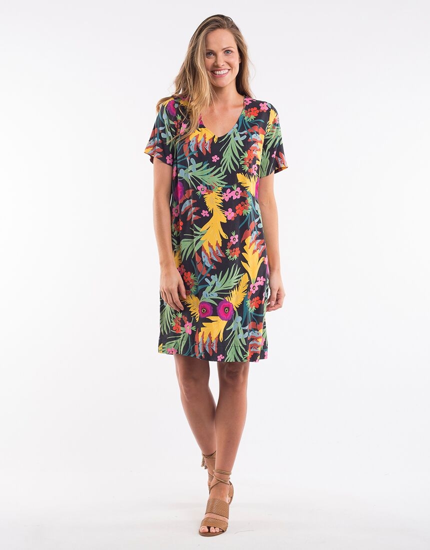 Elm Dress S/S Woven Print - Women's Dresses | Yarntons | Free NZ ...