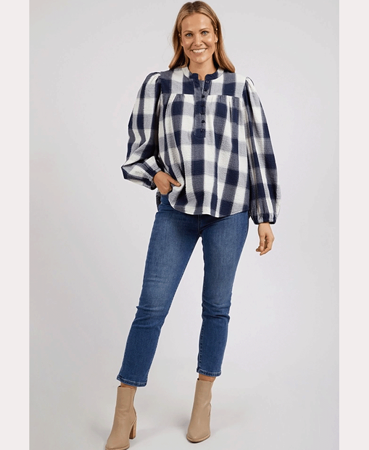 Elm Blouse Cedar Check - Brands-Ladies : Yarntons | New Zealand’s ...