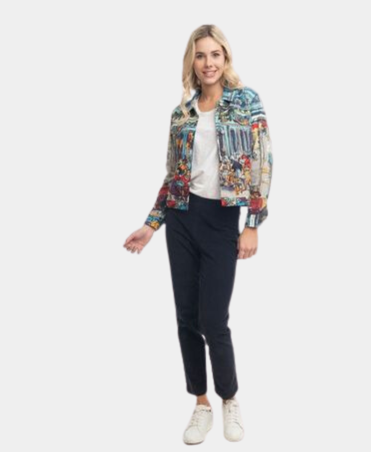 Orientique Jacket Biker Print - Brands-Ladies : Yarntons | New Zealand ...