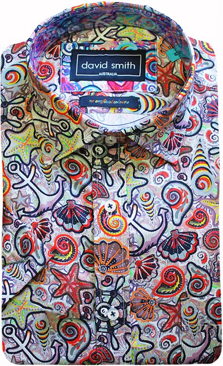 David Smith Shirt S/S Shell Print - Men's Shirts | Yarntons | Free NZ ...