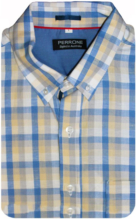 Perrone Shirt S/S Check - Men's Shirts | Yarntons | Free NZ shipping on ...