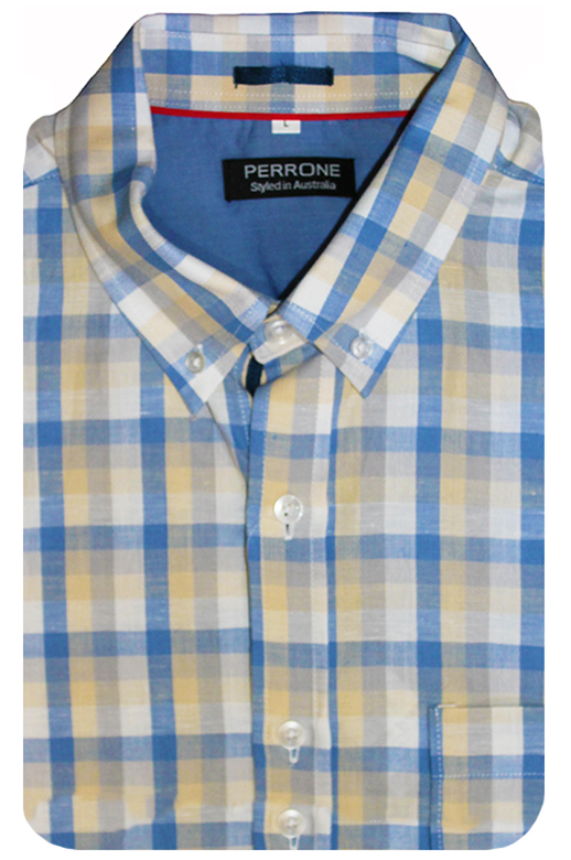 Perrone Shirt S/S Check - Men's Shirts | Yarntons | Free NZ shipping on ...