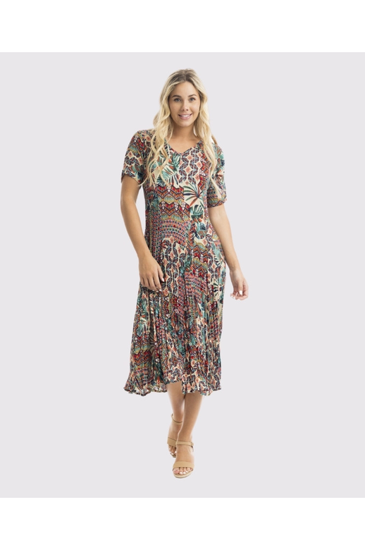 Orientique Dress Godet Short Sleeve Rio - Brands-Ladies : Yarntons ...