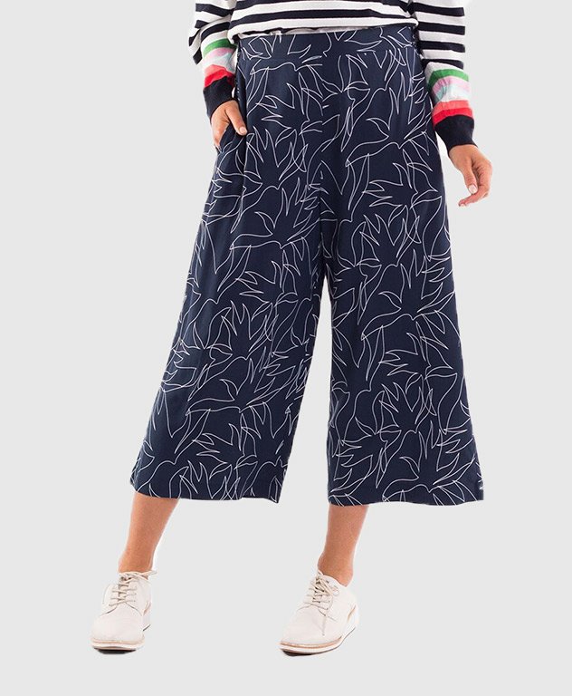 Elm Pant Leaf Print Wide Leg - Women's Pants | Yarntons | Free NZ ...