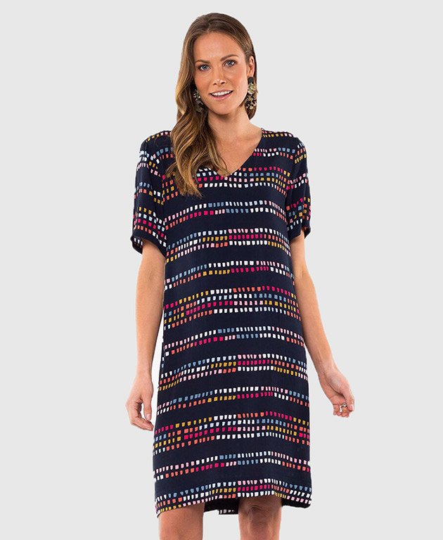 Elm Dress S/S Brushstrokes - Women's Dresses | Yarntons | Free NZ ...