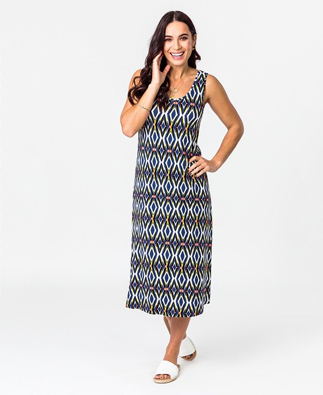 Democracy Dress S/L Print Geo - Women's Dresses | Yarntons | Free NZ ...