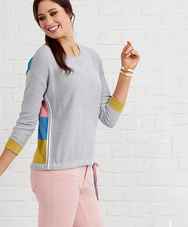 Foil Knit Jumper Draw Cord Hem - Women's Knitwear | Yarntons | Free NZ ...